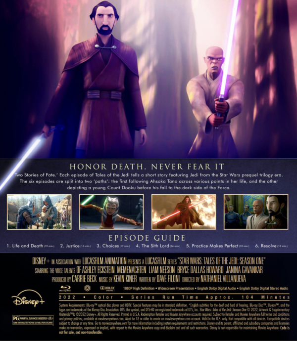 Star Wars: Tales of the Jedi – Season 1 (Blu-ray, 2022, Lucasfilm) All ...